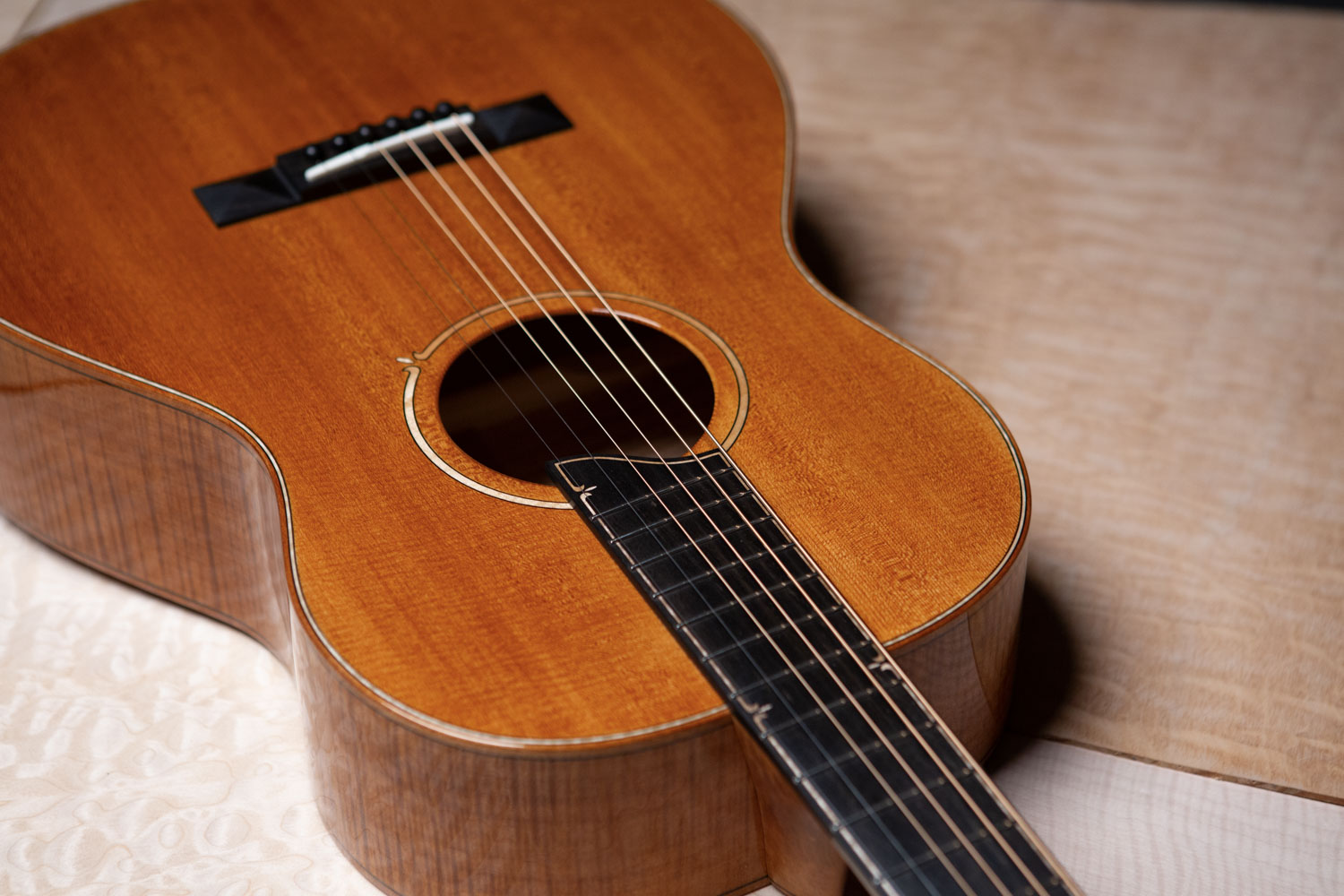 Fireside Parlor European-Flamed Maple - Acoustic Guitar - Handmade ...